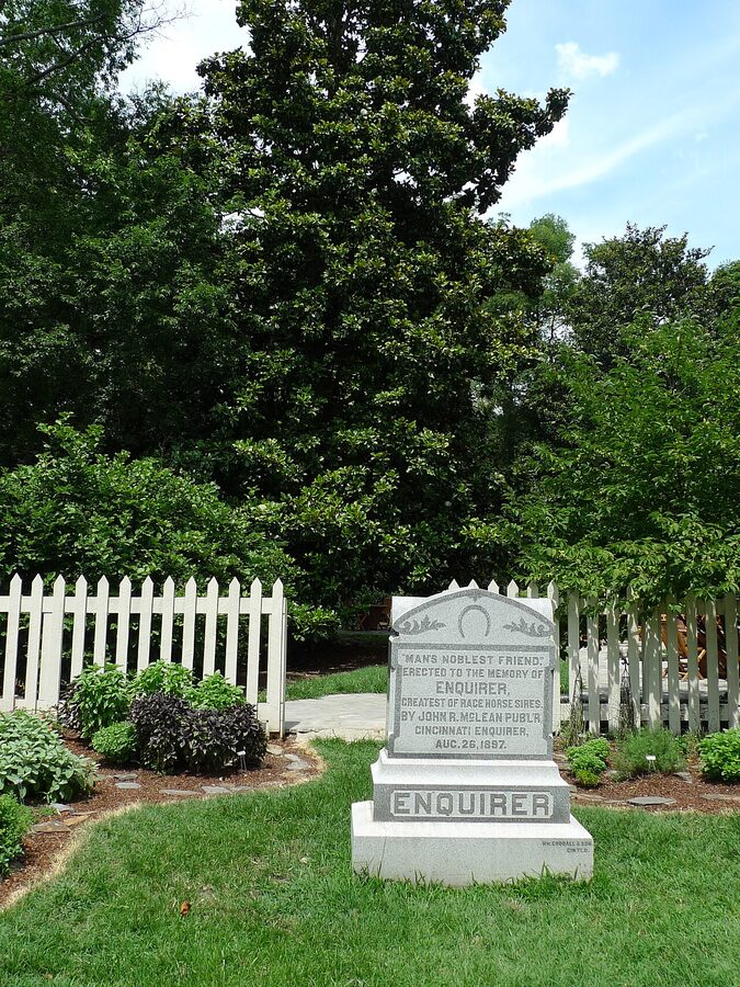Horse gravestone at Belle Meade for Enquirer