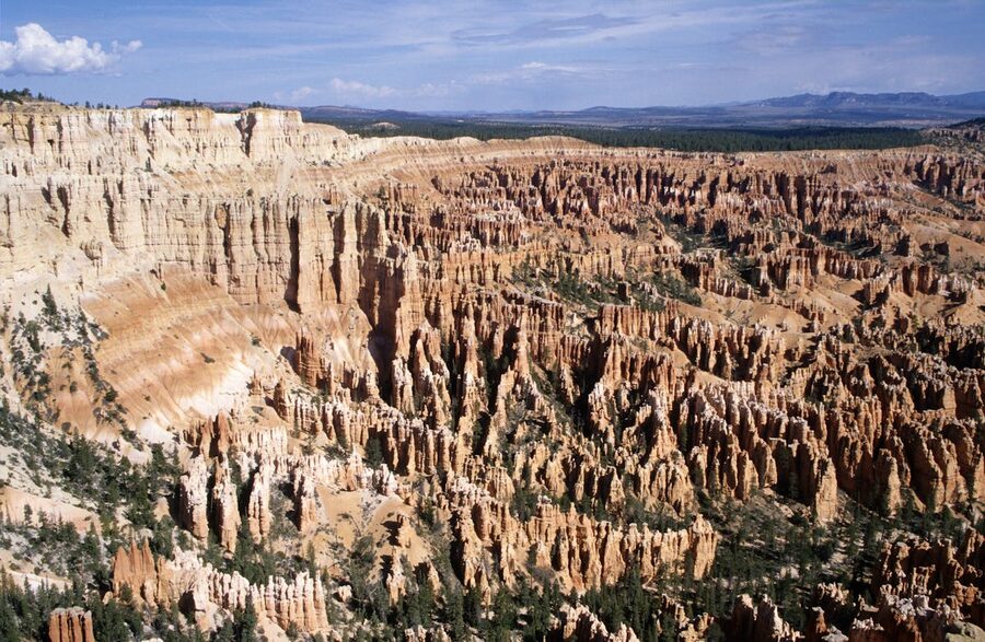 Aerial view of hoodoos in Bryce Canyon Utah