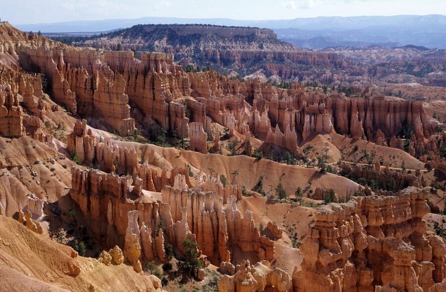 Hoodoos in Bryce Canyon under clear sky