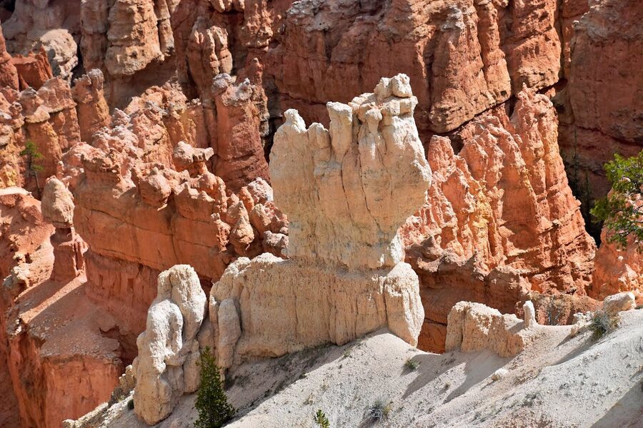 Eroded hoodoo rock formations in Bryce Canyon Utah