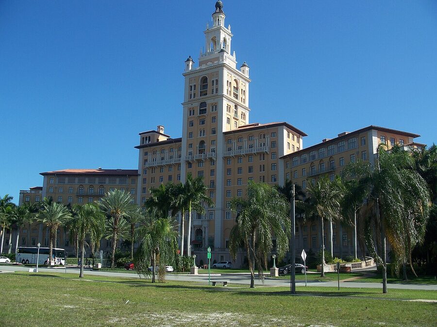 The historic Biltmore Hotel tower in Coral Gables Miami