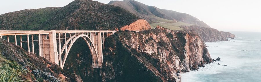 Bixby Bridge at sunset on the Big Sur coast California