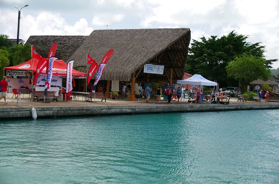Vaitape harbour pier in Bora Bora