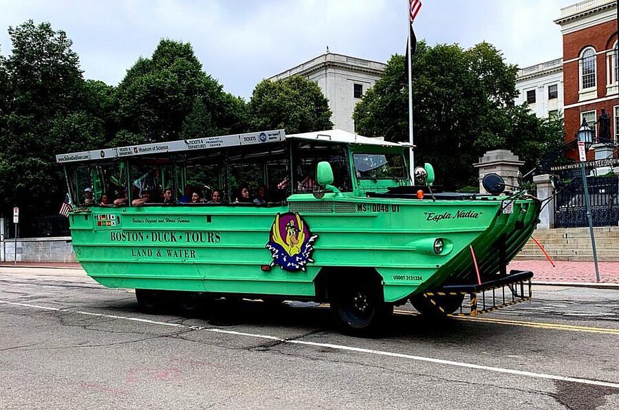 Boston Duck Tours DUKW amphibious vehicle on a Boston street
