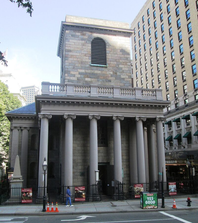 King's Chapel on Tremont Street in Boston, built 1749-1754