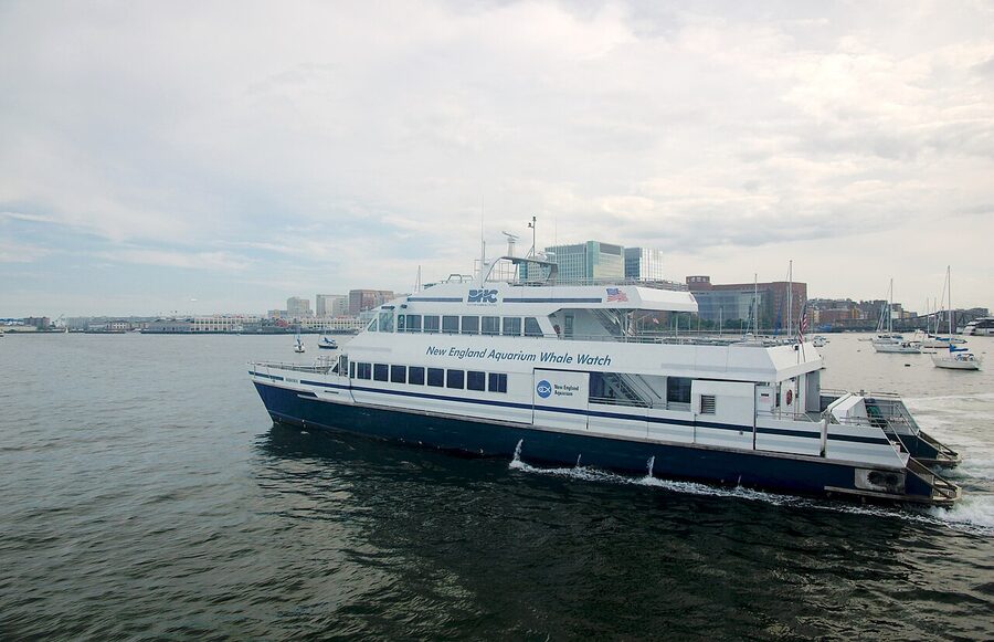 Aurora whale watch boat operated by the New England Aquarium in Boston Harbor