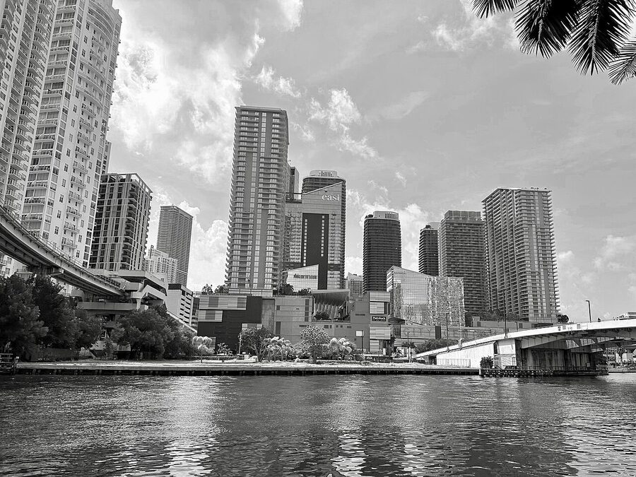 Brickell financial district skyline in Miami 2023