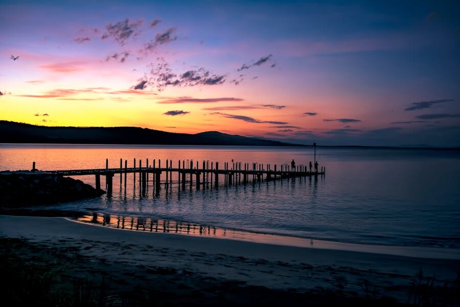 Sunset over Adventure Bay Bruny Island Tasmania