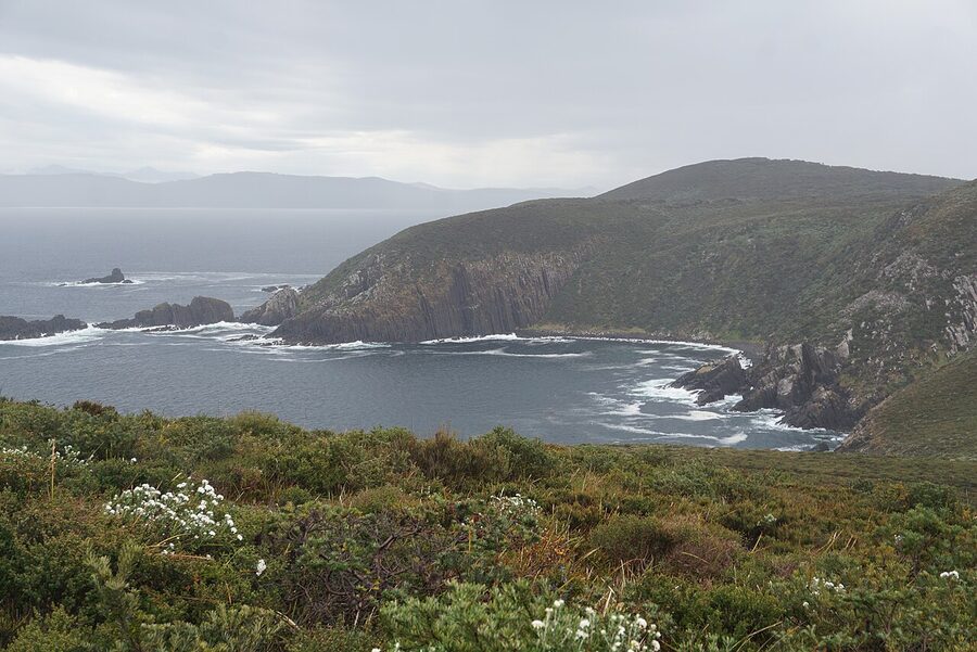 Bruny Island Tasmania cliff coastline overlooking the Tasman Sea