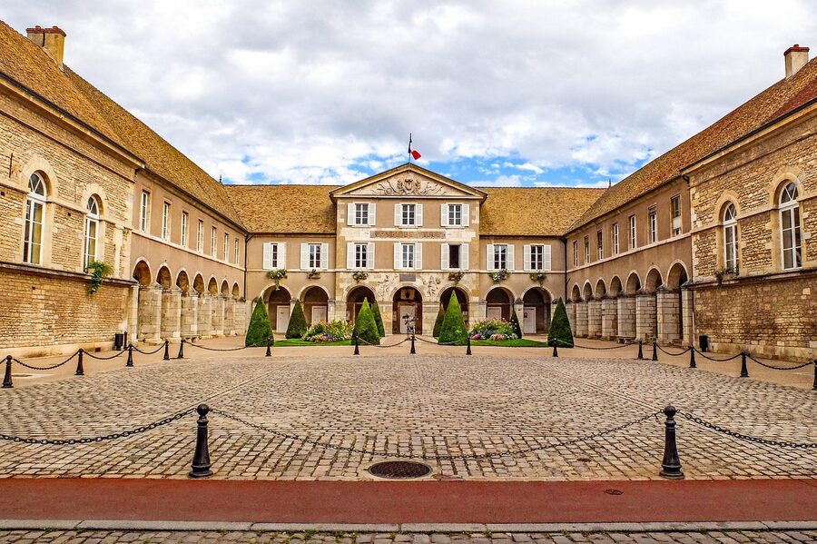 Beaune historic city hall building with Burgundian architecture