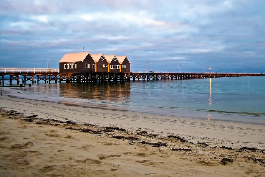 Looking down the Busselton Jetty pier in Western Australia