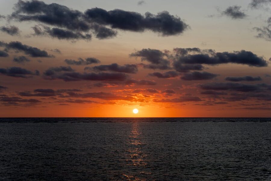 Sunset over the ocean at Cairns Australia