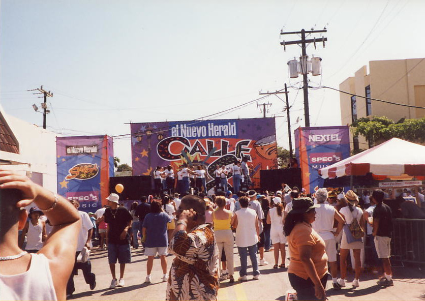 Crowds at the Calle Ocho Festival in Little Havana Miami 2001
