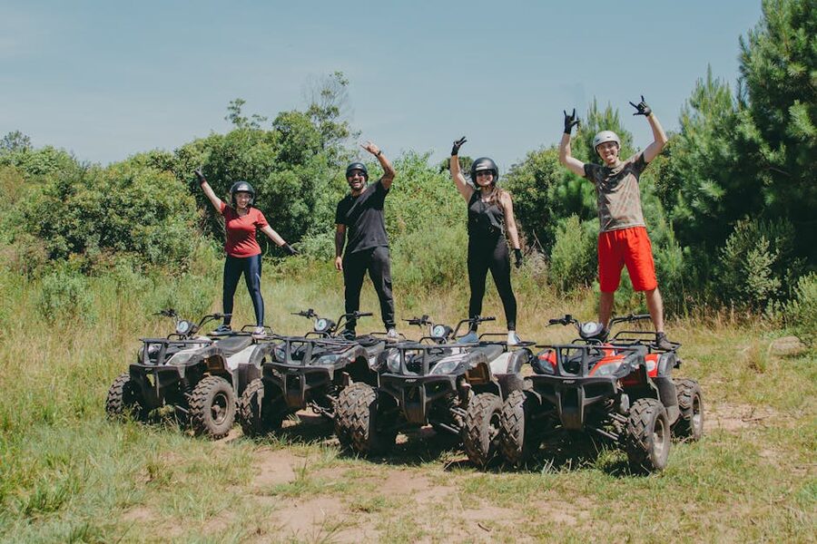 Group of ATV riders in jungle