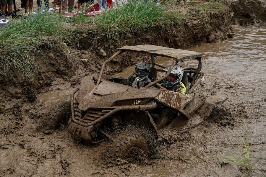 Muddy ATV off-road terrain Yucatan