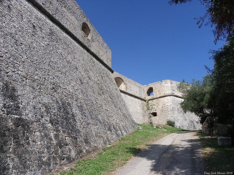 Antibes thick stone walls of Fort Vauban