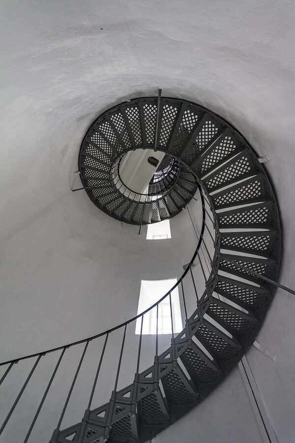 Spiral staircase inside Cape Bruny Lighthouse Tasmania