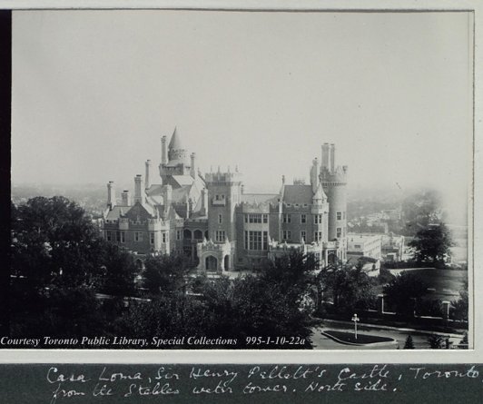 Casa Loma in 1922 photographed from stables water tower