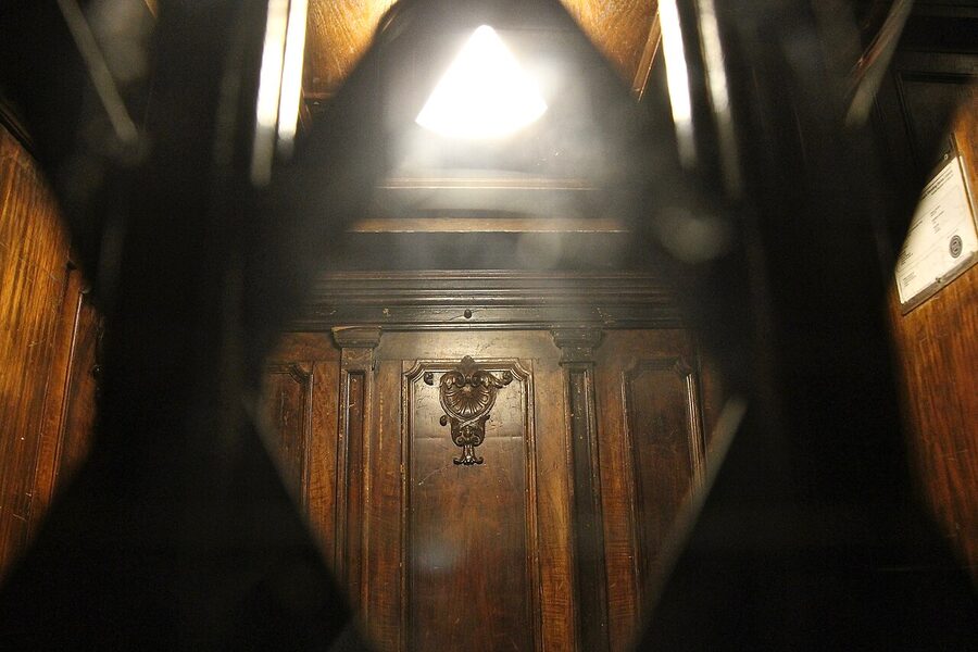 Interior of the Otis elevator at Casa Loma