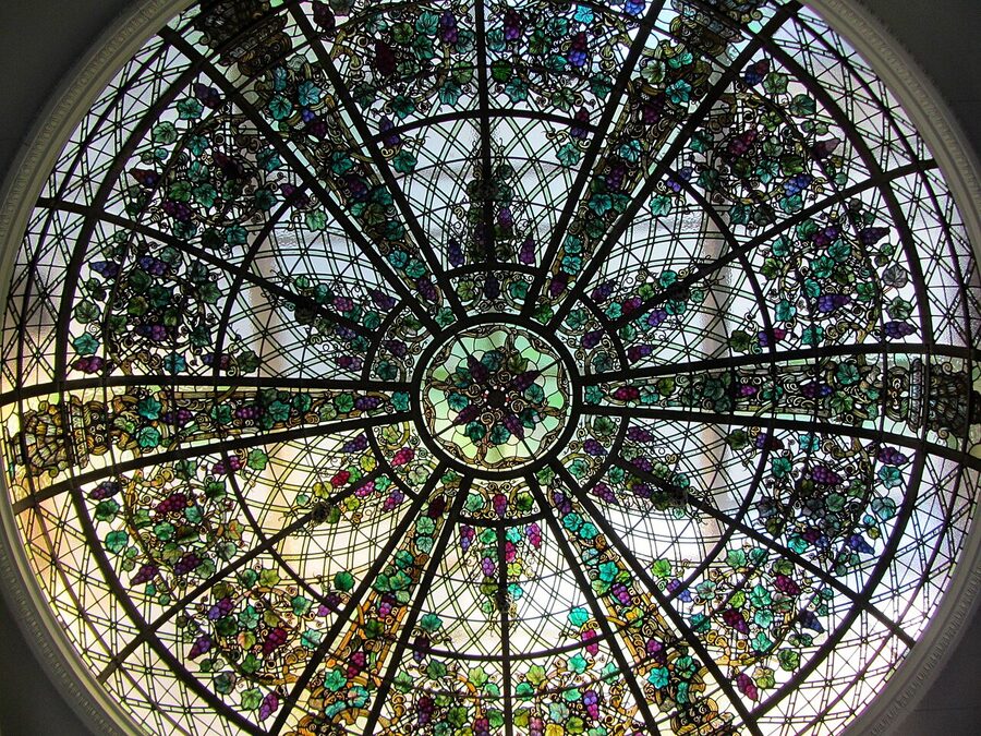 Casa Loma Conservatory stained glass dome ceiling