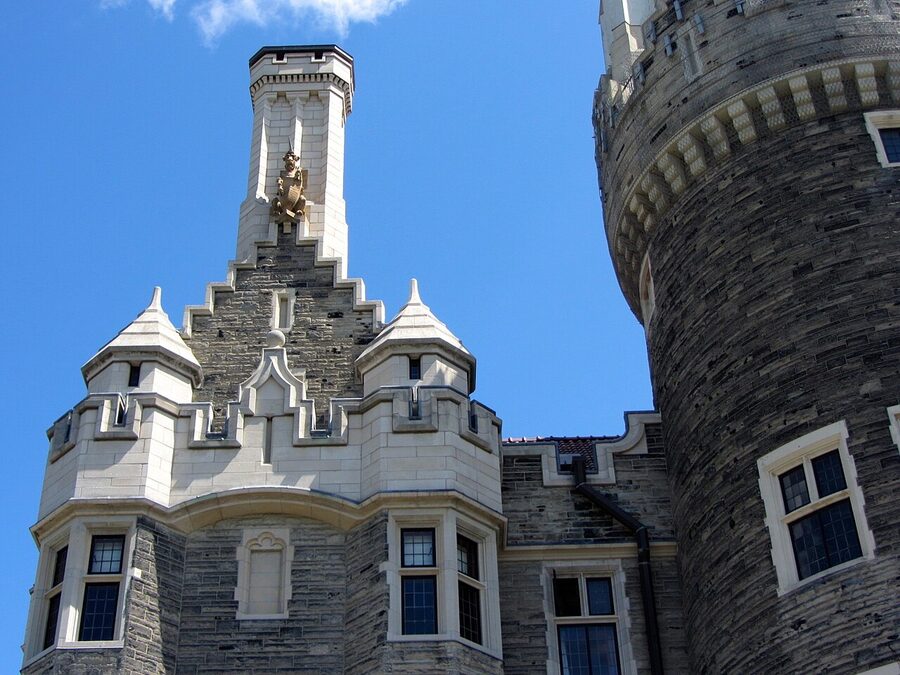 Casa Loma twin towers exterior detail