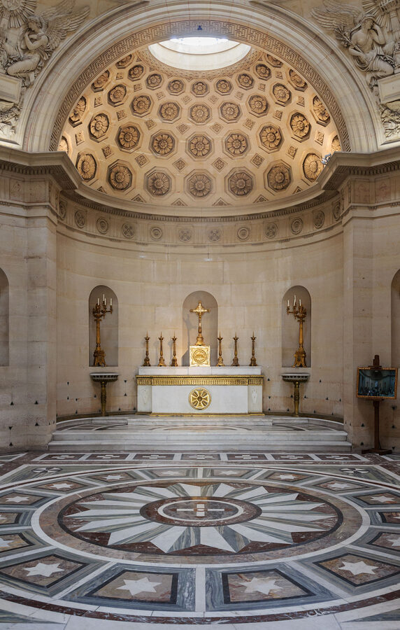 Interior of the Chapelle Expiatoire in Paris on the burial site of Louis XVI and Marie Antoinette