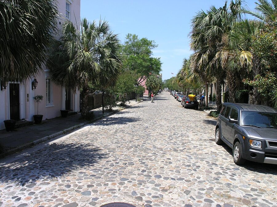 Chalmers Street cobblestones in Charleston SC