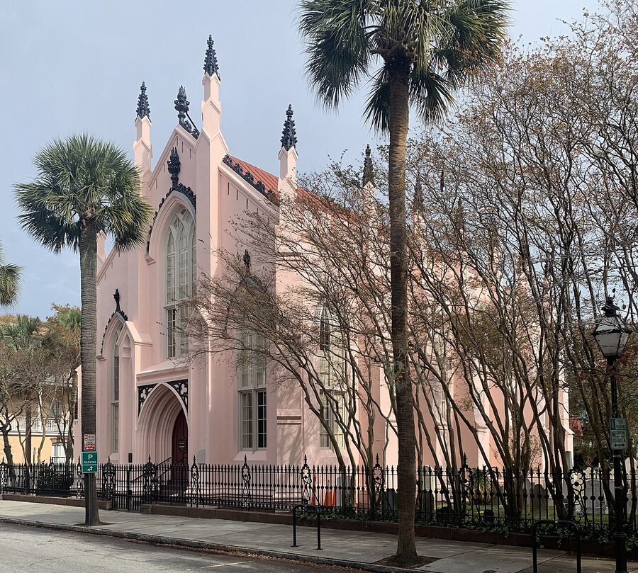French Huguenot Church Charleston exterior on Church Street