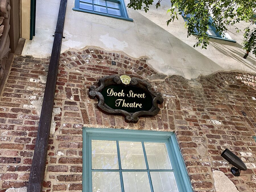 Dock Street Theatre exterior in the French Quarter of Charleston