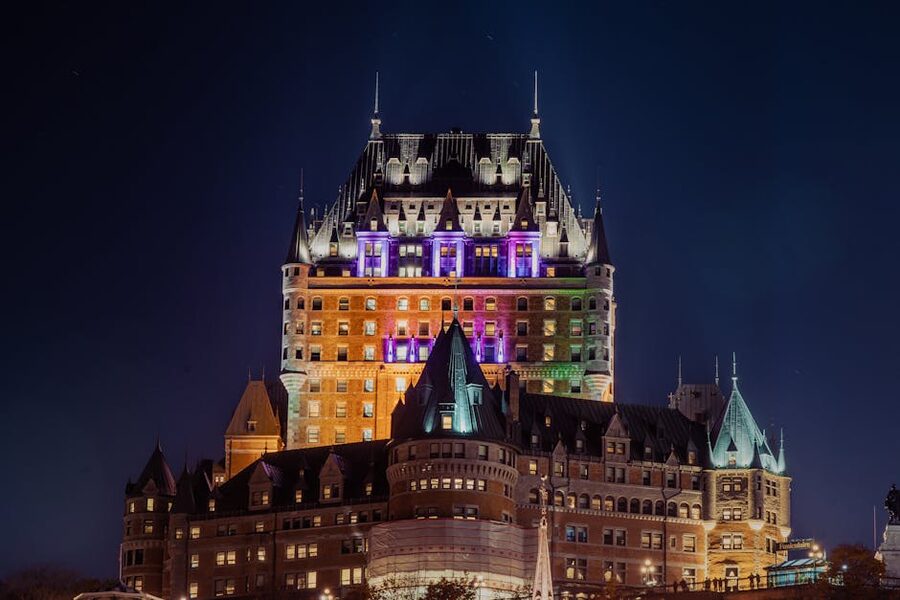 Chateau Frontenac illuminated at night