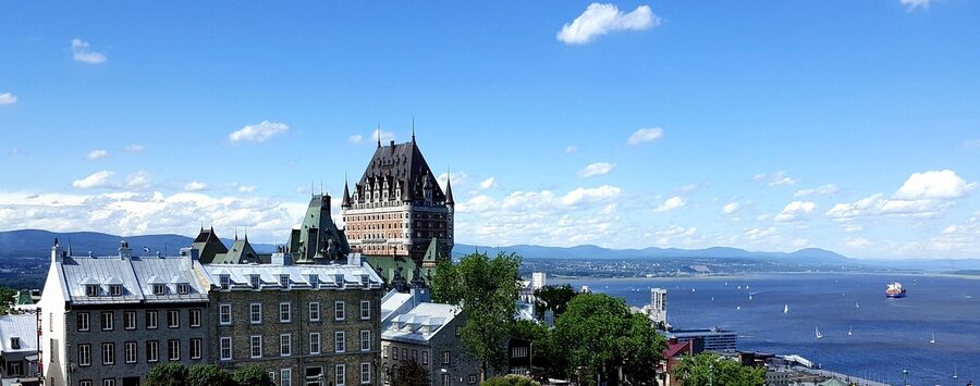 Chateau Frontenac seen from the St Lawrence river