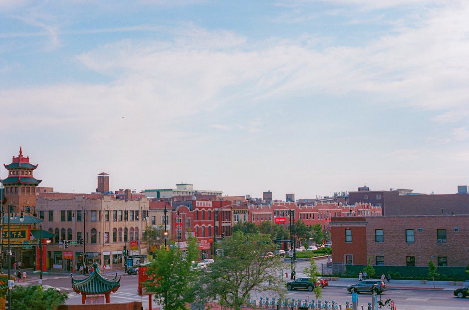 Aerial view of Chicago Chinatown