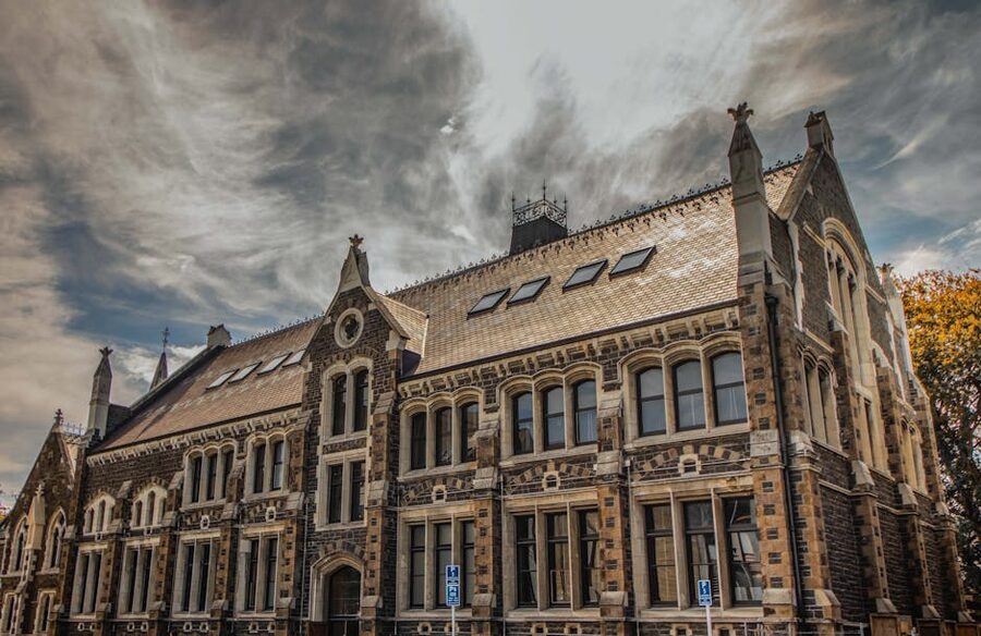 Gothic stonework detail at the Christchurch Arts Centre