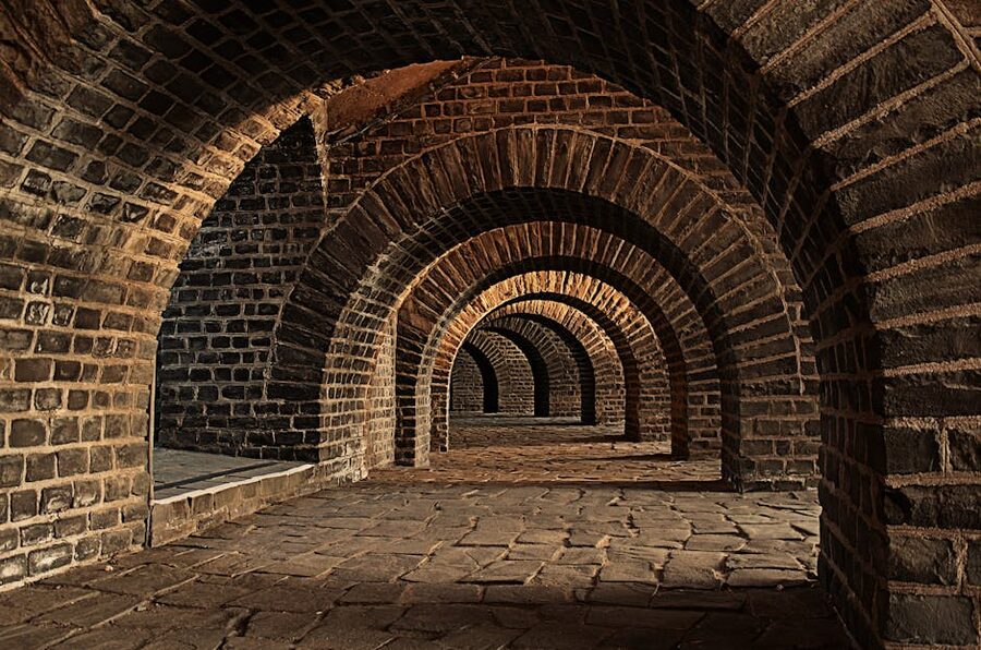 Vaulted stone cellar archway similar to Cincinnati lagering tunnels