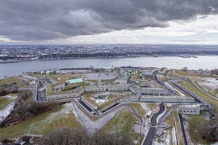 Aerial view of the Citadelle of Quebec and Cap Diamant