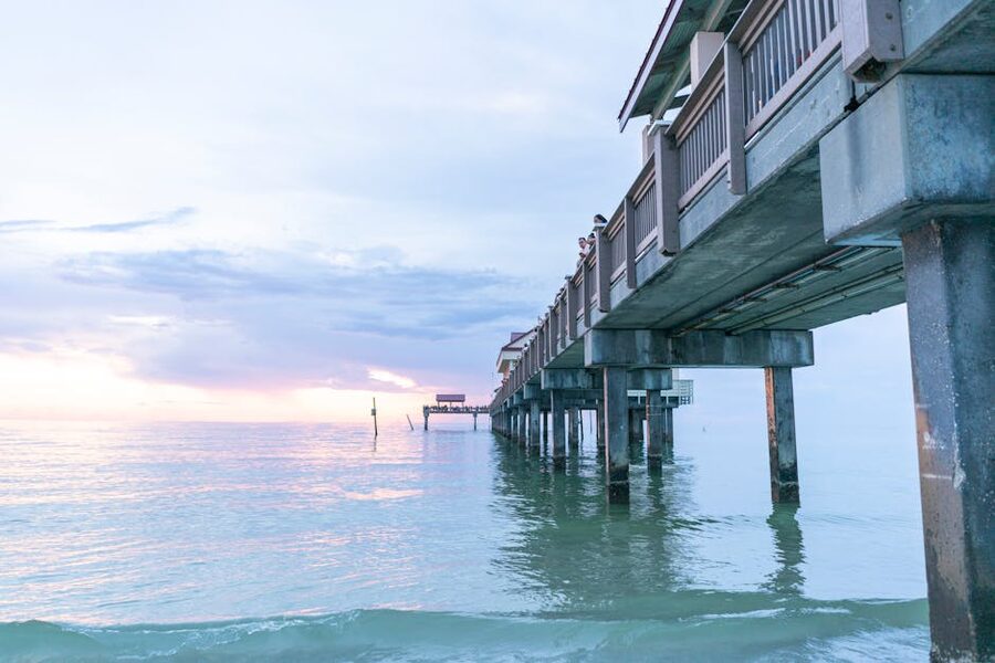 Clearwater Beach Pier silhouette at sunset