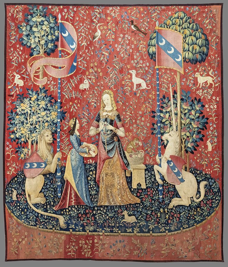 L'Odorat tapestry smell Lady and the Unicorn at Cluny museum Paris