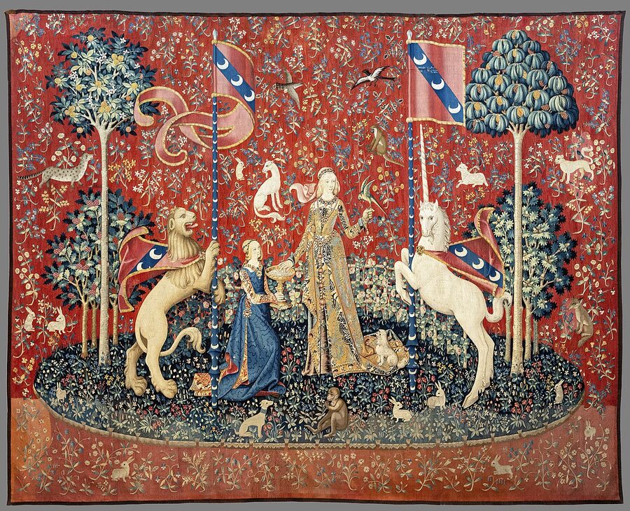 Le Gout tapestry taste Lady and the Unicorn at Cluny museum Paris
