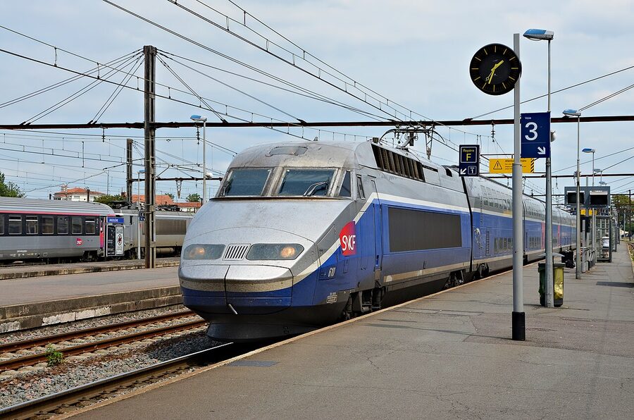 TGV Duplex Atlantique at Angouleme station gateway to Cognac