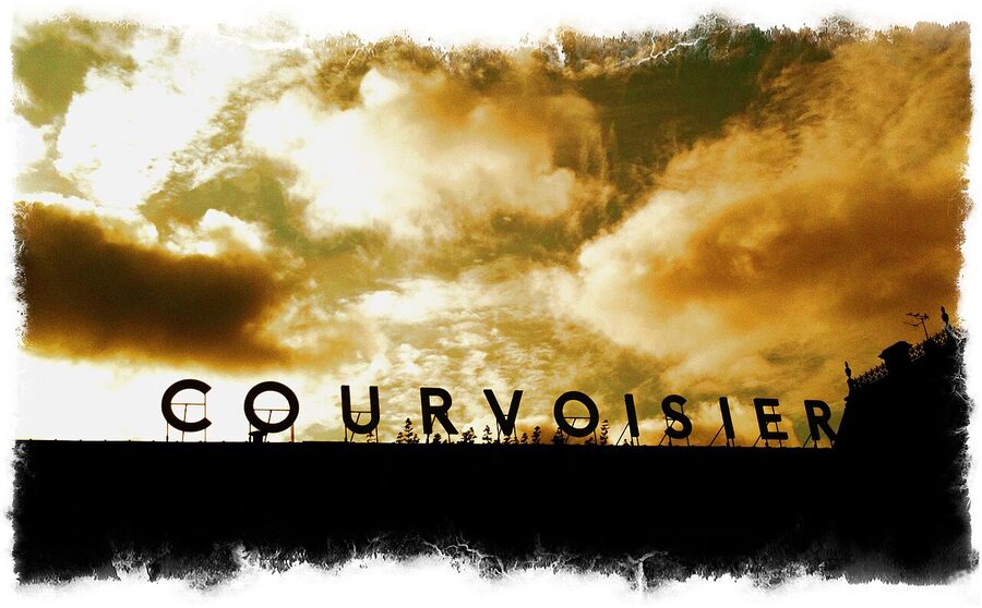 Courvoisier cognac house sign Jarnac France