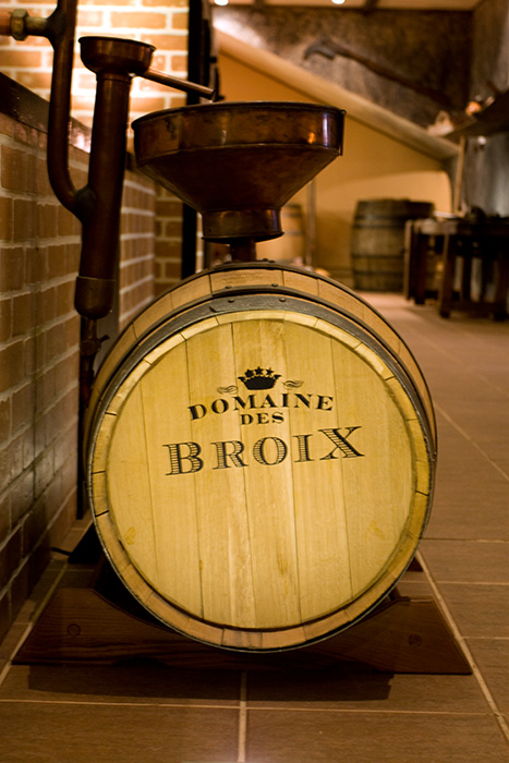 French Limousin oak cognac barrel close-up