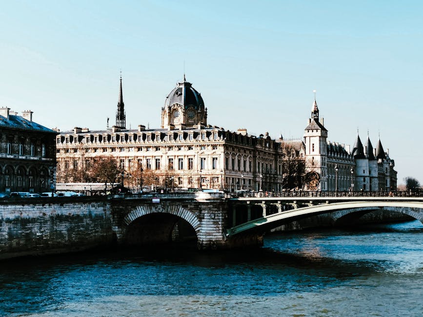 Conciergerie and Pont au Change Seine river Paris