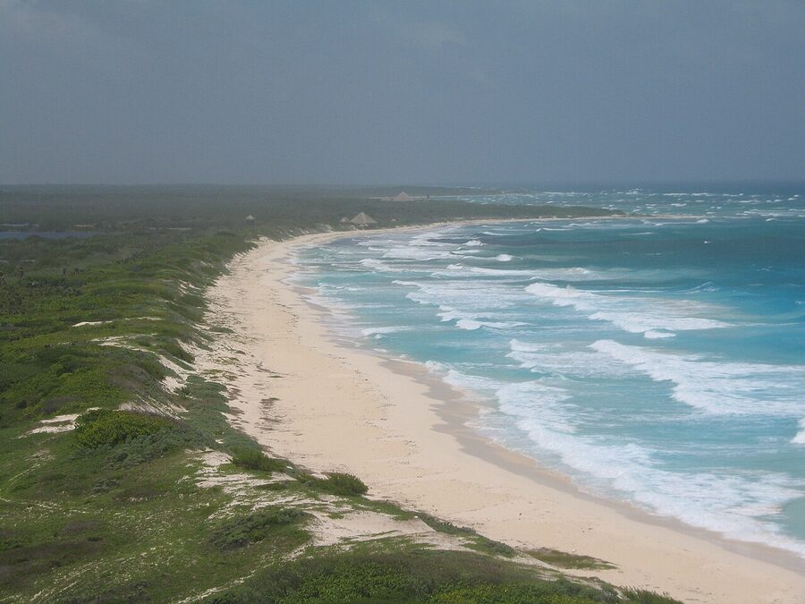 View from Faro Celarain lighthouse looking over Cozumel beach