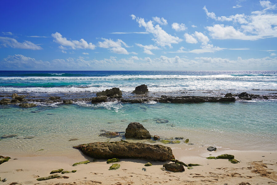 Caribbean surf breaking on the east coast of Cozumel