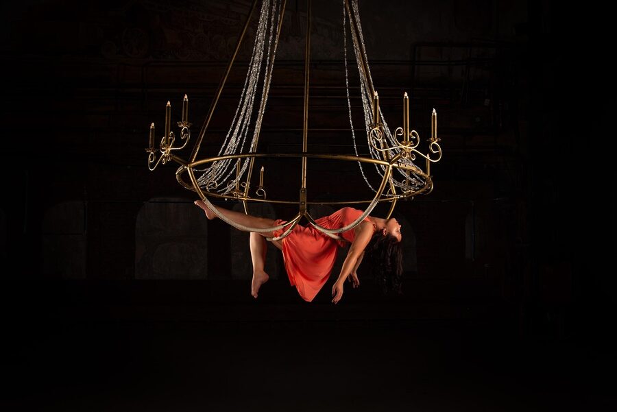 Aerial silks circus acrobatics performer