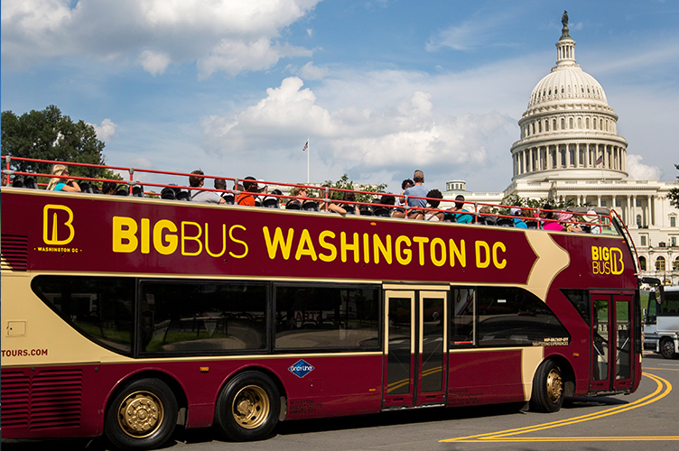 Big Bus Tours vehicle passing Capitol Hill Washington DC