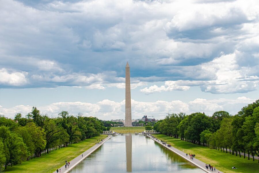 Reflecting Pool with the Washington Monument from the Lincoln Memorial end