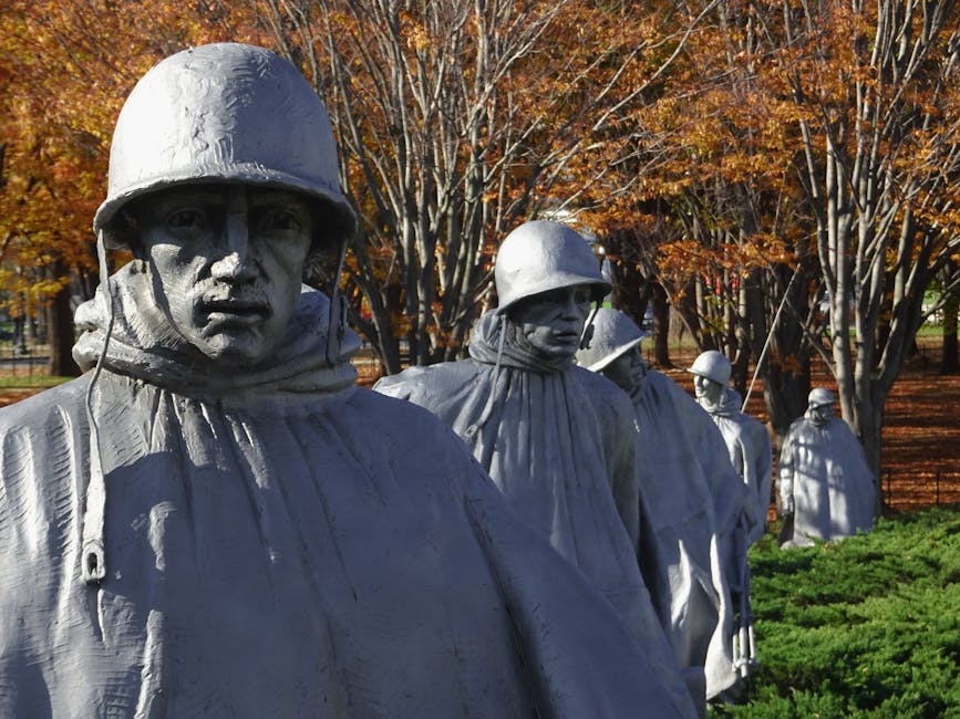 Korean War Veterans Memorial soldier statues at the National Mall