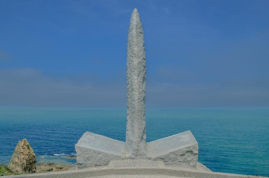 Pointe du Hoc Ranger Monument overlooking the ocean, Normandy, France