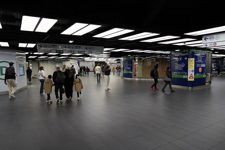 Chatelet Les Halles RER exchange hall in Paris